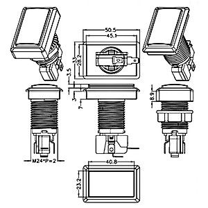 EG STARTS 6X Arcade Rectangle LED Push Buttons Switch for Arcade Machine Games Mame Jamma Parts 12V