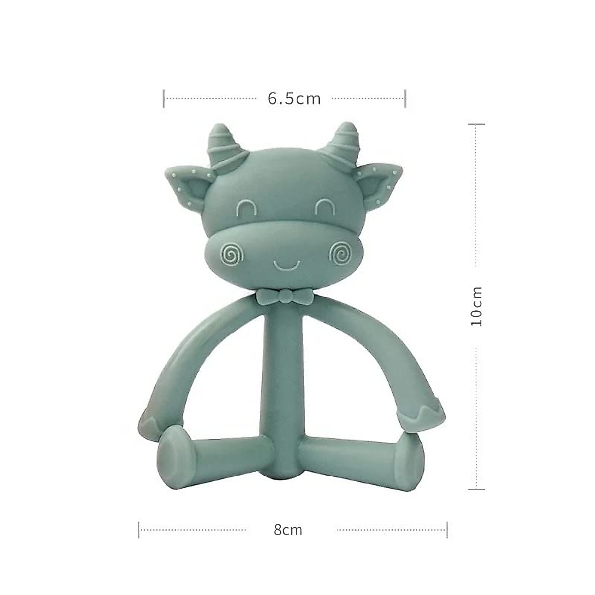 DarDaf Teether Cow (Blush) Baby Teething Toys, Silicone Baby Teether Baby Chew Toys Freezer Safe BPA Free, Soothe Babies Gums Teething 1.0 Count