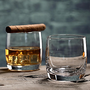 Whiskey Glasses Set of 6, Premium Crystal Bourbon Glass, 10.5 oz Drinking Glasses for Scotch, Cocktail, Whisky and Juice, Transparent Rocks Glasses Tumbler, Dishwasher Safe Glassware