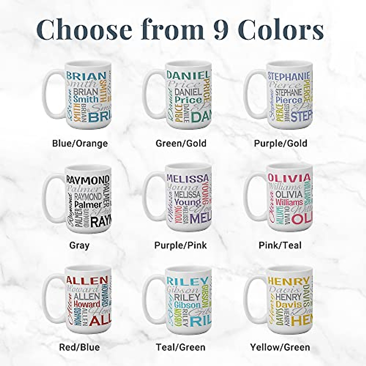 Let's Make Memories Personalized Your Name Signature Mug - Custom 15oz Coffee Mug - Pink/Teal