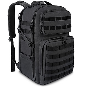 MATEIN Tactical Laptop Backpack 17 inch, Large Travel Backpack for Men Military Bookbag with Molle System, Durable Army Bag Water Resistant Computer Rucksack for Work Traveling Hiking Camping, Black