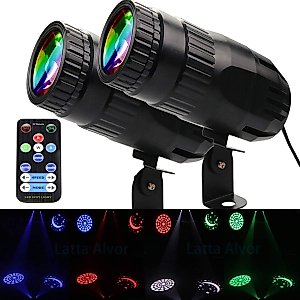 Latta Alvor 4 in 1 Small Spotlight Mini RGBW LED Beam Spot Lights Stage Effect Lighting LED Beam Pinspot Light for Mirror Ball Club Party Bar DJ Events (Black)