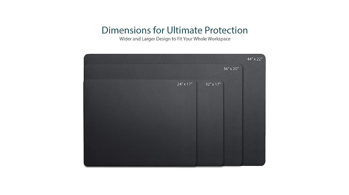 Vine Creations Leather Desk Mat Large 44x22 Inch | Office Desk Protector