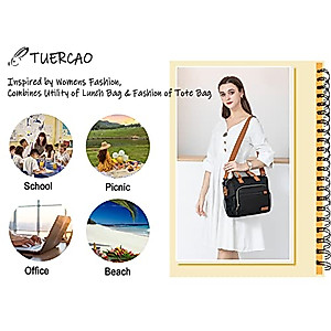 Insulated Lunch Bag - Large Portable Cooler Lunch Box for Office Work Picnic Beach Workout - Reusable Freezable Tote Lunch Bag Organizer with Adjustable Shoulder Strap for Women Men Adult,Black