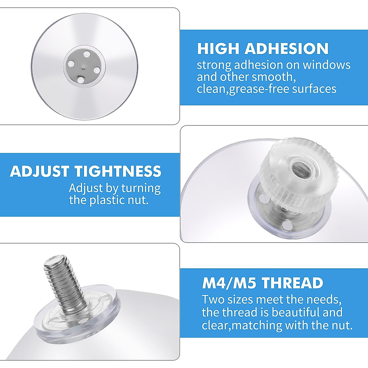 Grevosea 12 Pieces Suction Cup Hooks,Suction Cups for Glass Table Tops Clear Plastic Sucker Pads with Screw and Nut for Outdoor Kitchen Bathroom Shower Wall Window Mirror Glass Daily Hanging 40 mm