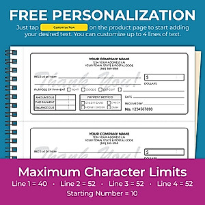 Custom 8.5" x 7" (3 Per Page) Carbonless NCR Books in 2-Part Duplicate Invoices, Receipts, Work Orders, Sales Orders, Purchase Orders, Estimates, Quote Forms with Your Company/Business Name (300 Sets)