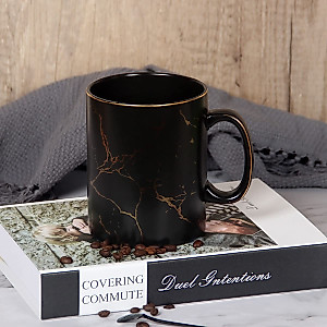 harebe 24 OZ Ceramic Extra Large Black Coffee Mug with Handle,Oversized Hot Tall Latte Mugs,Dishwasher Safe Big Capacity Giant Mug for Men Women