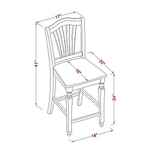 East West Furniture YACH5-BLK-W Dining Table Set, 48 x 30 x 36