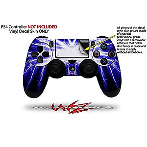 WraptorSkinz Skin Compatible with Sony PS4 Dualshock Controller PlayStation 4 Original Slim and Pro Lightning Blue (Controller NOT Included)