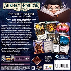 Fantasy Flight Games Arkham Horror The Card Game The Path to Carcosa Investigator Expansion - Enveil The Madness! Lovecraftian Cooperative LCG, Ages 14+, 1-4 Players, 1-2 Hour Playtime, Made