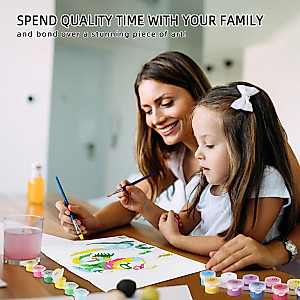 ifymei Paint by Numbers for Kids and Adults Beginner, DIY Gift Canvas Painting Kits for Boys and Girls, 16x20 Inch Colorful Dinosaurs [Without Frame]