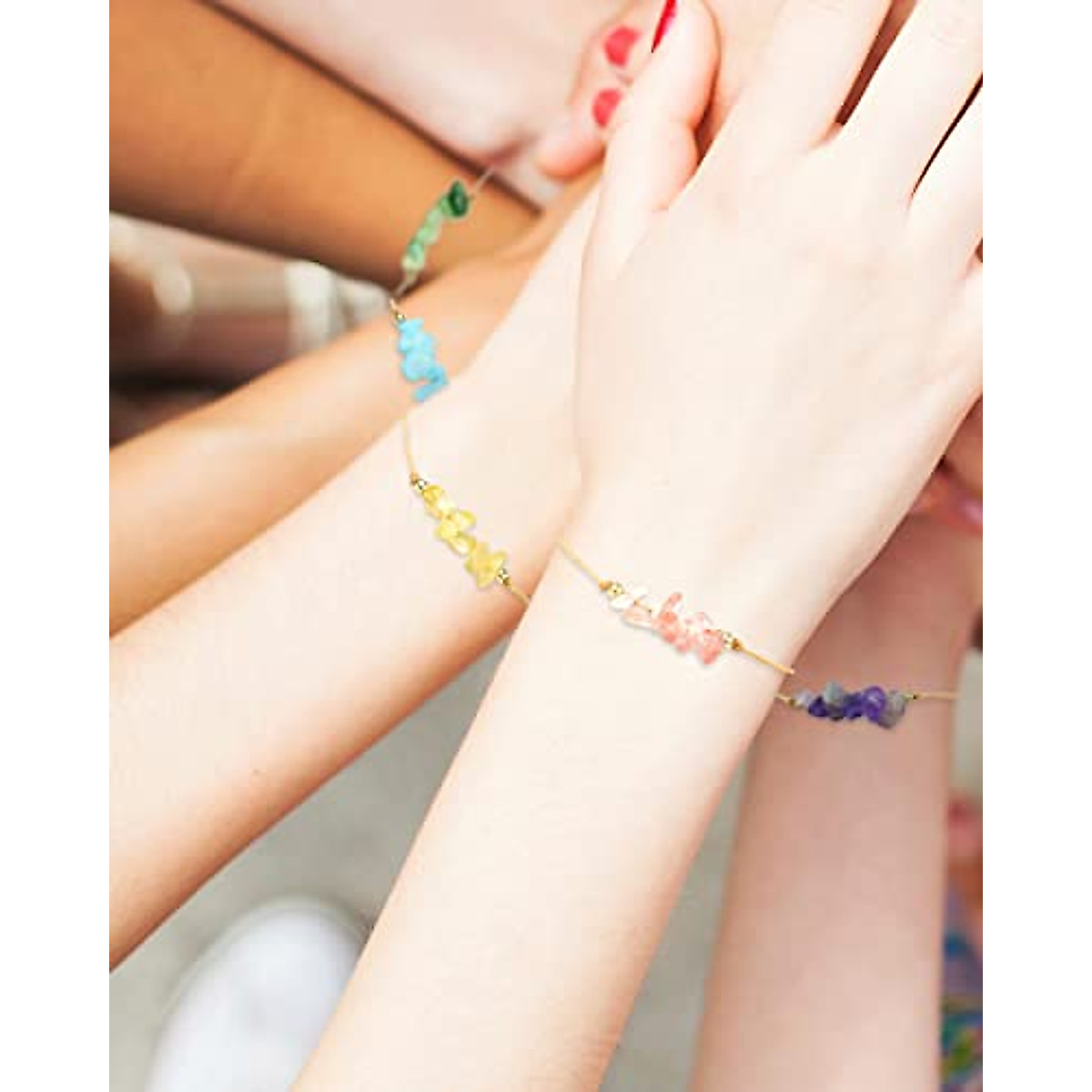 GIFTIZAN - Friendship Bracelets for 5 - Charm Bracelet for Girl - Adjustable One Size Fits All - Friendship Bracelets for Teen Girls/Best Friend