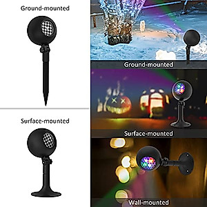 Halloween Lights, Projector Decorations Outdoor Indoor LED Projection Light with 4 Dynamic Patterns Show Holiday Landscape Outside Spotlight for Party House Wall Gate