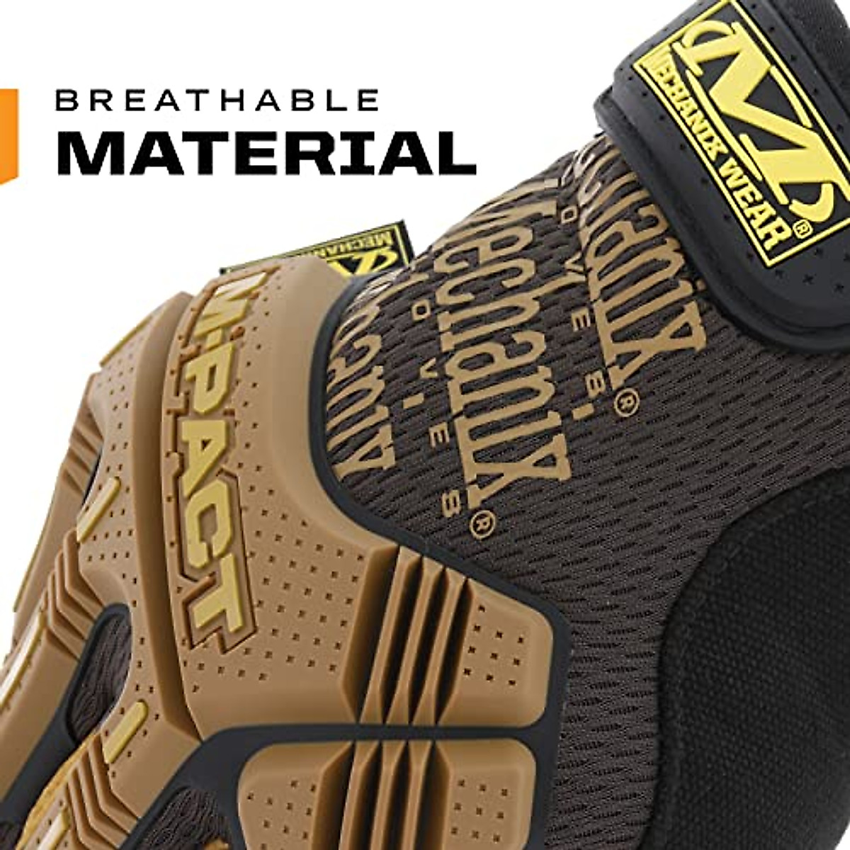 Mechanix Wear: M-Pact Durahide Leather Work Gloves with Secure Fit, Work Gloves with Impact Protection and Vibration Absorption, Safety Gloves for Men (Brown, Large)