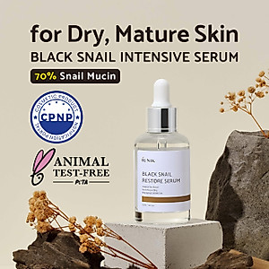 IUNIK Black Snail Serum 70% w/Centella Asiatica Essence | Hydration Dark Spots Fine Lines | Oily Sensitive Acne-Prone Skin Korean Skincare No Pore Clogging