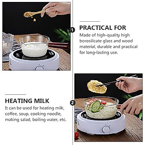 Cabilock Chocolate Milk Portable Stove Portable Stove Glass Cookware Set Glass Saucepan for Pasta Noodle Soup Food Salad 400ML Glass Casserole Dish Mixing Glass Mixing Glass Portable Stove