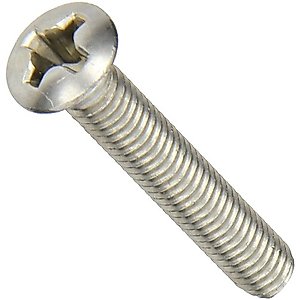 Small Parts 18-8 Stainless Steel Machine Screw, Plain Finish, Oval Head, Phillips Drive, Meets ASME B18.6.3, 2-1/2" Length, Partially Threaded, 1/4"-20 UNC Threads (Pack of 10)