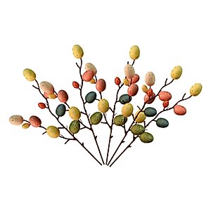 Abaodam 2pcs 5 Egg Decoration DIY Easter Eggs Floral Branches for Easter pots for Indoor Plants Easter Egg Twigs Easter Tree Branches Easter Eggs Decor Easter stem Foam Suite Household