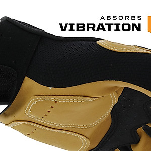 Mechanix Wear: Material4X M-Pact Synthetic Leather Work Gloves, Safety Gloves with Impact Protection and Vibration Absorption, Abrasion Resistance, Work Gloves for Men (Brown, X-Large)