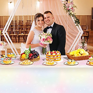 3 Pieces Pastel Rainbow Tablecloths Disposable Tablecloth Waterproof Plastic Table Cover Pastel Rainbow Party Decorations Pastel Party Supplies for Birthday Wedding Bridal Shower Party, 108 x 54 Inch