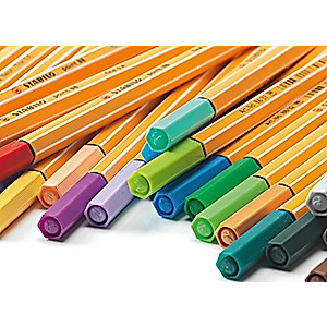 STABILO Point 88 Fineliner Pens Pack of 5 Neon