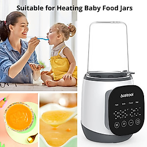 Fast Baby Bottle Warmer, 7-in-1 Bottle Warmer for Breastmilk and Formula, Food Jars, Breastmilk Bags, Fast Heating & Defrosting BPA-Free with LCD Display, Timer, Accurate Temperature Control