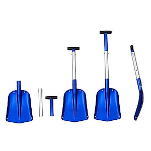MQUMSA Portable Colorful Telescopic Aluminum Car Adjustable Extended Edition Snow Shovel (Blue + Silver)