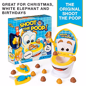 Brybelly The Original Shoot The Poop - Funny Family Game - Fast and Frenzied Flushing Poop Game with Fun Sounds for Kids