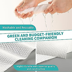 TONLEA Paper Towels 4 Rolls 200 Sheets, Washable and Reusable Paper Towels Rolls for Kitchen and Daily Use, Safe PP- Wood Pulp Cloth Material