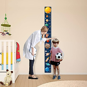 Outer Space Growth Chart for Kids, Baby Height Chart, Canvas Height Measuring Rulers for Boys Girls, Removable Growth Height Chart for Nursery Toddlers Child's Room Decor 79" x 7.9"- Planet, Astronaut