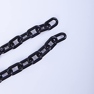 JWICOS Long Acrylic Chunky Necklace for Women Cute Link Paperclip Chain Collar Necklace for Women Gifts (Black)