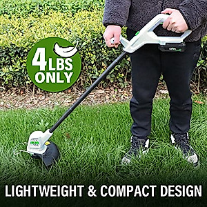 SOYUS Cordless String Trimmer 10 Inch Weed Wacker Cordless 20v Electric Weed Wacker, 2 Pcs 2.0Ah Battery Weed Trimmer Edger, Lightweight Grass Trimmer with 8pcs Replace Spool Trimmer Lines