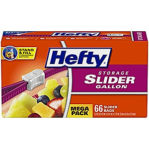 Hefty Slider Storage Bags, Gallon Size, 66 Count