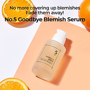numbuzin No.5 Serum | Goodbye Blemish Serum | for Acne Scars with Vitamin C, Niacinamide, Antioxidant | Lightweight Gel, Korean Skincare for Face | 1.69 fl. oz.