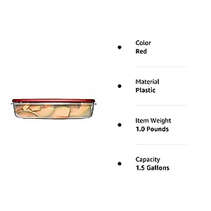 Rubbermaid 1777163 24 Cup Rectangle Easy Find Lid Food Storage Container
