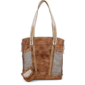 BedStu Amelie Tote Bag Light TanWhiteDistressed