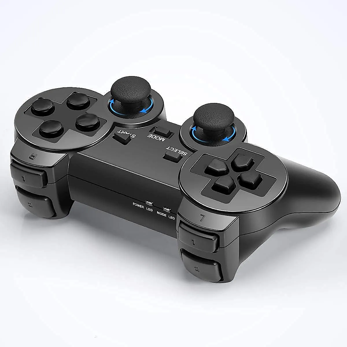 Rzzhgzq 2 Pack PS3 Wireless Controller Playstation 3 Controller Wireless Bluetooth Gamepad with USB Charger Cable for PS3 Console (Black+Blue)