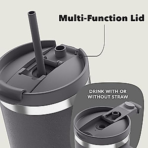 Contigo Tumbler 1200 ml with handle | Stainless Steel Vacuum Insulated Water Bottle with Straw and Lid | Cold for 29 hours | Travel Mug | Thermal Flask | BPA Free | Darkstone