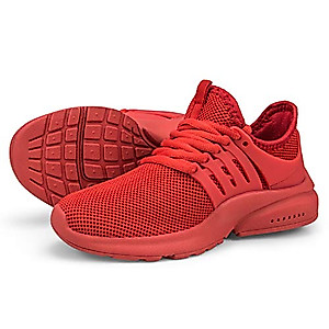 Troadlop Girls Shoes Lightweight Casual Walking Sneakers for Boy Red Size 2 M US Little Kid