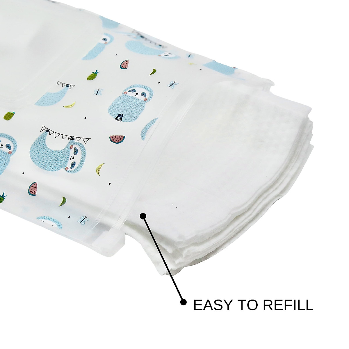 Orchid Hearts Baby Wipes Dispenser - Portable & Refillable Wet Wipe Pouch, Reusable Baby Wipes Holder & Baby Wipe Container, Baby Essential, Makeup Wipe Travel Case - Rain Forest, 2pcs