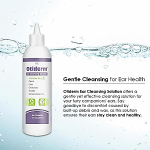 Otiderm Ear Cleansing Solution with Aloe Vera for Dogs & Cats, Anti-Irritant Formula with Neutral pH and Aloe Vera, Deodorize & Gently Clean - 8 fl oz