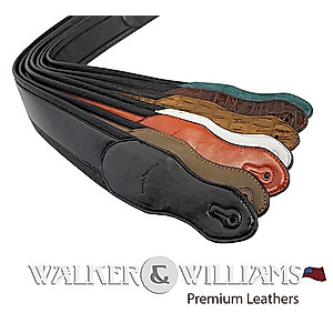Walker & Williams SF-03 White & Black Textured Snake Pattern Guitar Strap with Snakehead