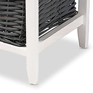 Baxton Studio Shadell Multipurpose Shelving and Cabinets, Dark Grey/White