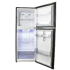 Danby DFF070B1BSLDB-6 7.0 Cu.Ft. Mid-Size Refrigerator, Frost-Free Apartment Fridge with Top Freezer, E-Star Rated, 7, Black Stainless Look