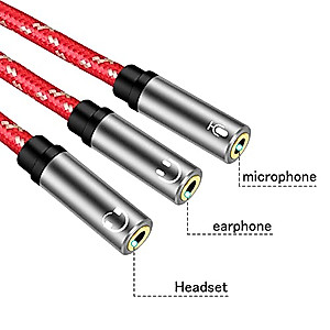 3.5mm Splitter Microphone and Audio Cable 1FT, sikaite 3.5mm Headphone Splitter 1 to 3-Way 3.5mm (1 / 8 inch) trrs Male to 3-Hole Female Cable, 3.5mm trrs 1 to 3-Way Splitter Cable