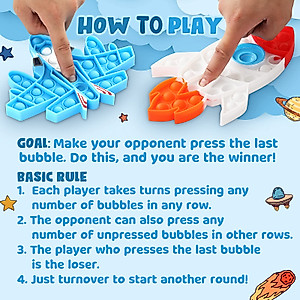 Sensory Pop Fidget Toy for Boys Birthday Gift for Kids | 2 Packs Push Pop Bubble Toys | Fidget Push Squeeze Toys Silicone Pop for Autistic Kids Adult Classroom Anxiety Stress Relief Toy