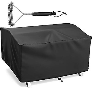 NUPICK 24 Inch Table Top Grill Cover for Cuisinart CGG-306, Royal Gourmet 24" Griddle, Nexgrill 820-0033, Pit Boss 75275 & PB100P1 & PB336GS and Most 2-Burner Portable Grills, Come with Grill Brush