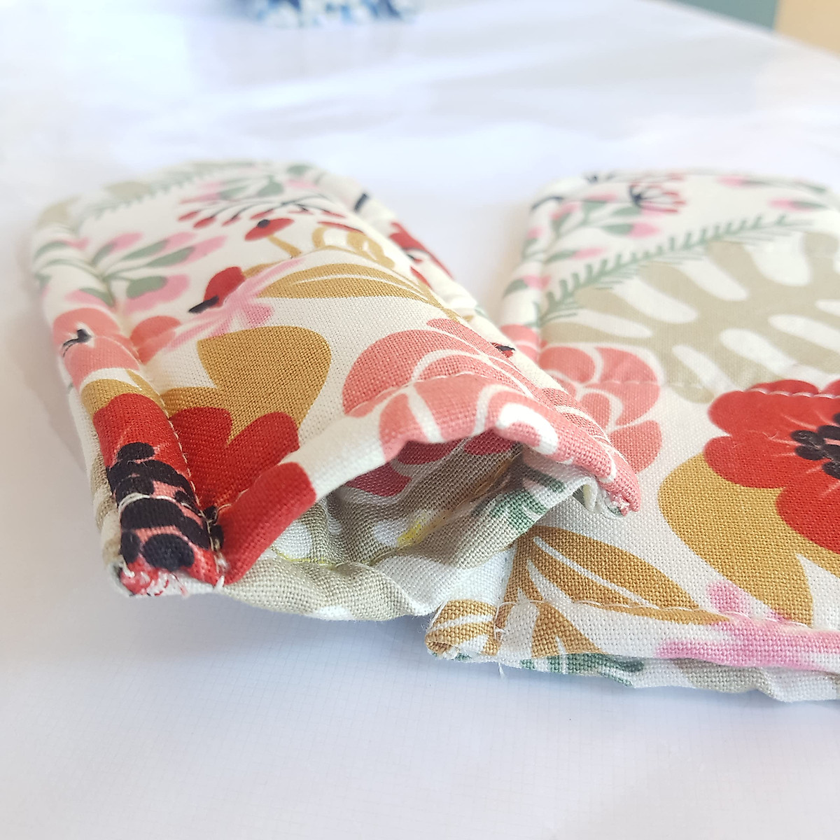 CUSHYSTORE 3X Pan Handle Holder Cover Canvas Holders Heat Resistant Anti-Scalding Protector (Sweet Exotic Flower)