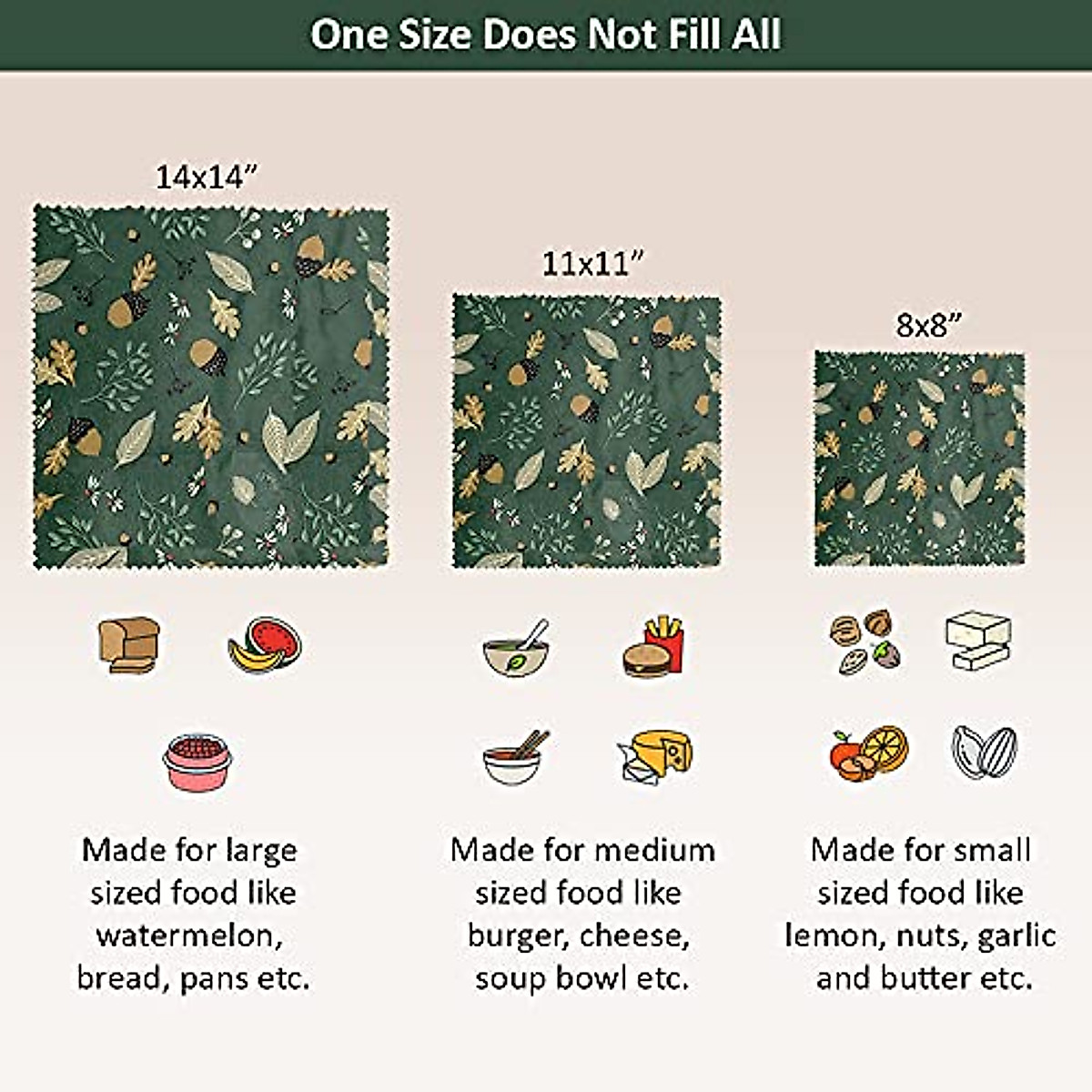 15 Pack - Eco-Friendly, Reusable, & Washable Container Set of Beeswax Food Wraps, Airtight Silicone Lids & Natural Kitchen Produce Bags | 6 - Beeswax Wraps, 6 - Silicone Lids and 3 - Produce Bags (All in different sizes)