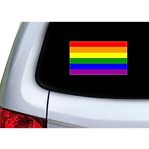 Rogue River Tactical LGBT Rainbow Flag Sticker Car Decal Bumper Sticker Gay Pride Lesbian Bisexual Transgender Support (5x3)